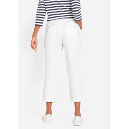 bonprix Damen 7/8-Hosewei&szlig;, dunkelblau, Gr. 54, Obermaterial: 98% Baumwolle, 2% Elasthan, Hosen, mit Bequembund, Loose Fit, 7/8-L&auml;nge