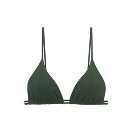 Damen Triangel-Bikini-Top "Nela", gr&uuml;n, Gr. 38, Copenhagen Studios, strukturiert, unifarben, Rippware, Recycling-Polyamid, Bikini-Oberteile, aus