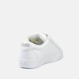 Buffalo Damen Sneaker "LIBERTY FLAME", Gr. 42sanftes wei&szlig;, Lederimitat, Schuhe, Freizeitsneaker, Halbschuh mit cooler Flammen-Applikation