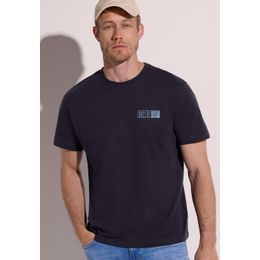 Street One MEN Herren T-Shirt, schwarz, Gr. L, bedruckt, Web, 100% Baumwolle, Shirts, aus reiner Baumwolle