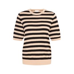 Kaffe Pullover 'Milo' Damen Gr&ouml;&szlig;e XXL beige / schwarz