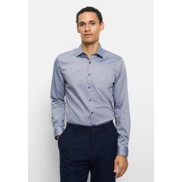 OLYMP Herren Businesshemd "OLYMP No. Six, Super Slim, New York Kent mit extra langem Arm"marine, Gr. 40, 97% Baumwolle, 3% Elastolefin, Hemden