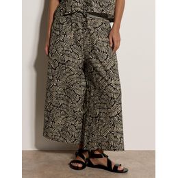 Apricot Damen Culotte "Culotte-Hose aus Baumwolle mit Blattmuster", schwarz, Gr. 34, gebl&uuml;mt, gewebt, Obermaterial: 100% Baumwolle CO., Hosen,