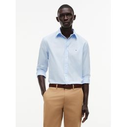 Tommy Hilfiger Herren Langarmhemd "CORE FLEX POPLIN SOLID Regular Fit SHIRT", blau, Gr. XL, Web, Obermaterial: 100% Baumwolle, Hemden, Regular Fit