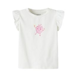 name it M&auml;dchen T-Shirt "NMFFLITTAZ SS TOP BOX", wei&szlig;, Gr. 104, bedruckt, unifarben, Jersey, Obermaterial: 95% Baumwolle, 5% Elasthan, Shirts