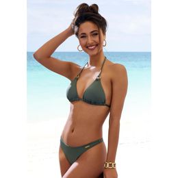 Lascana Damen Bikini-Hose "Italy", gr&uuml;n, Gr. 38, unifarben, Microfaser, Microfaser, Polyamid, Badehosen, String