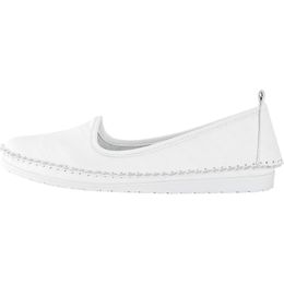 Andrea Conti Damen Slipper, Gr. 42, wei&szlig;, Glattleder, Leder, Schuhe