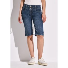 Street One Damen Gerade Jeans, blau, Gr. 24, unifarben, Jeans, 79% Baumwolle, 15% Polyester, 4% Elastomultiester, 2% Elasthan, Jeans, in dunkelblauer