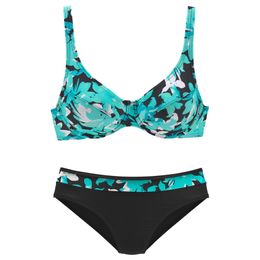 Damen B&uuml;gel-Bikini, gr&uuml;n, Gr. 38, PETITE FLEUR BY LASCANA, floral, Polyamid, Bikini-Sets, mit floralem Druck