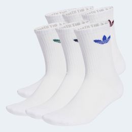 Damen Sportsocken "TR CREW S 6P", adidas originals, Gr. XL, wei&szlig;, Obermaterial: 65% Baumwolle, 31% Polyester, 3% Elasthan, 1% Polyamid, Socken, f&uuml;r