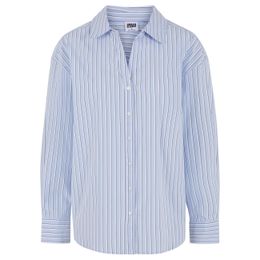 Urban Classics Damen Klassische Bluse "Urban Classics Ladies Oversized Striped Blouse", blau, Gr. XXL, 69% Baumwolle, 29% Polyester, 2% Elasthan,