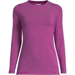 LANDS' END Shirt aus Baumwolle/Modal-Mix mit Rundausschnitt f&uuml;r Damen, Damen, size: regular, Pink, Elasthan/Baumwolle Modal, by Lands' End