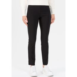 Stehmann Damen Stoffhose "Loli", schwarz, Gr. 44, unifarben, Web, Obermaterial: 72% Viskose, 25% Polyamid, 3% Elasthan, Hosen, Sommerhose mit Schlitz