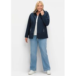 sheego Gro&szlig;e Gr&ouml;&szlig;en Softshelljacke winddicht, atmungsaktiv, marine, Gr&ouml;&szlig;e 56 - Damen