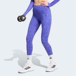 Damen Trainingstights "OPTIME PRIMELIFT 7/8-LEGGINGS, SCHLANGENPRINT", lila, Gr. XXL, adidas Performance, Obermaterial: 73% Polyester, 27% Elasthan,