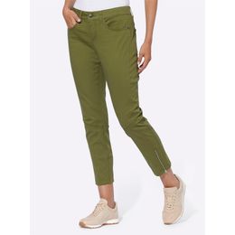 Heine Damen 3/4-Hose, gr&uuml;n, Gr. 48, unifarben, 98% Baumwolle, 2% Elasthan, Miedereinsatz:15% Elasthan, 85% Polyamid, Hosen