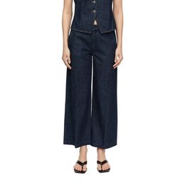 comma, COMMA Damen Relaxhoseblau, Gr. 46, unifarben, Web, Obermaterial: 100% Baumwolle, Hosen, mit Taschen