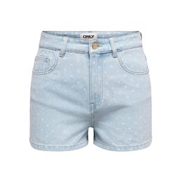 Only Damen Jeansshorts "ONLROBYN HW DOT DNM SHORTS SIJI", blau, Gr. XS, gepunktet, Denim/Jeans, Obermaterial: 100% Baumwolle, Jeans, Baumwolle, High