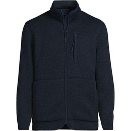 LANDS' END Gef&uuml;tterte Strickfleece-Jacke f&uuml;r Herren, Herren, size: regular, Blau, Polyester, by Lands' End
