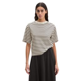 Marc O'Polo MARC O'POLO Damen T-Shirt "aus Light Interlock-Jersey", schwarz-wei&szlig;, Gr. XL, gestreift, Obermaterial: 100% Baumwolle, Shirts