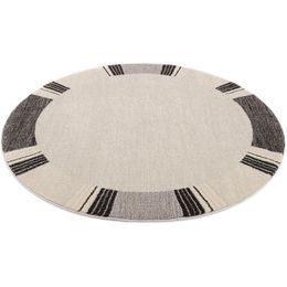 Teppich, H:20mm &Oslash;:200cm, grau, OCI DIE TEPPICHMARKE, Polypropylen (PP), Wohnzimmer, Teppiche, "CASTLE FLORA, auch als L&auml;ufer und Rund", dichter Fris&eacute;