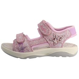 Lurchi M&auml;dchen Sandale "Fia 2", Gr. 30, rosa, Textil, Veloursleder, Schuhe, Klettschuh mit Glitter, Gr&ouml;&szlig;enschablone zum Download