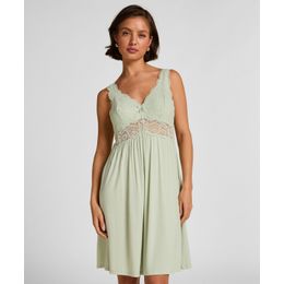 Hunkem&ouml;ller HUNKEM&Ouml;LLER Damen Pyjama "Nora Lace Slip Dress", Gr. M, gr&uuml;n, 95% Viskose, 5% Elasthan, Homewear-Sets
