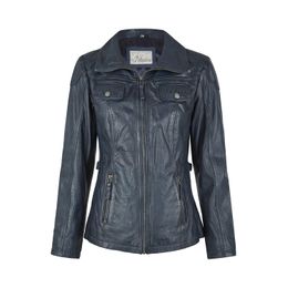 7eleven Damen Lederjacke "SEMERLE", blau, Gr. 36, uni, Obermaterial: 100% Lammleder LEL. Futter: 100% Polyester PES. 100% Polyester PES., Jacken,