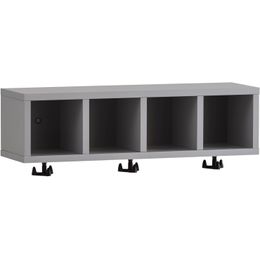 Wandregal Welltime, B:59,8cm H:20,2cm T:17,6cm, grau, Holzwerkstoff, Badezimmer, Regale, "Lugo, Wandregal, melaminharzbeschichtet, Made in Germany,