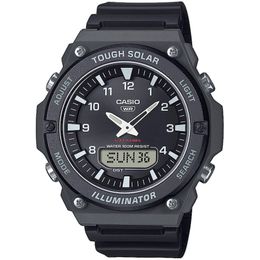 Herren Solaruhr, schwarz, CASIO TIMELESS COLLECTION, Armbanduhren, Armbanduhr, Herrenuhr, analog, digital, automatischer Kalender