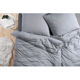 Bettw&auml;sche Estella, grau, Mako-Interlock-Jersey, Obermaterial: 100% Baumwolle, Bettw&auml;sche, "Takoma", Gefertigt aus hochwertigem Mako-Interlock-Jersey