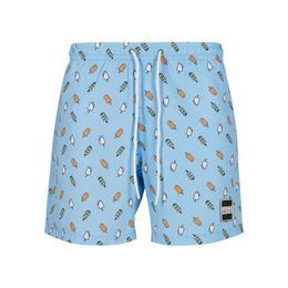 Urban Classics Herren Badeshorts "Urban Classics Herren Pattern Swim Shorts", blau, Gr. L, 100% Polyester, Badehosen