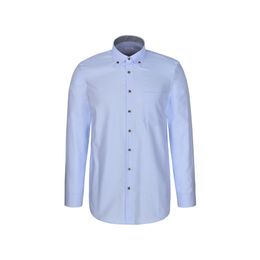 Seidensticker Herren Businesshemd "Schwarze Rose", blau, Gr. 39, Strukturmuster, 100% Baumwolle, Hemden, Regular 1/1 Button-Down-Kragen Struktur