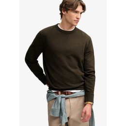 Superdry Herren Sweatshirt "ESSENTIAL STACKED LOGO CREW", gr&uuml;n, Gr. XXL, bedruckt, angeraute Sweatware, Obermaterial: 60% Baumwolle, 40% Polyester,