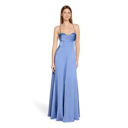 Vera Mont Damen Abendkleid "Damen mit Wasserfallausschnitt", blau, Gr. 38, Satin, Obermaterial: 100% Polyester. Besatz: 100% Polyester. Futter: 100%