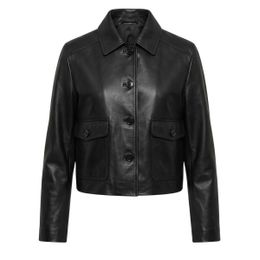 RICANO Damen Bolerojacke "&Uuml;bergangsjacke Bruna", schwarz, Gr. XXL, Obermaterial: 100% Ziegenveloursleder GOVL. Futter: 100% Polyester PES., Jacken,