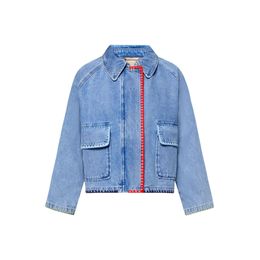 AMBER & JUNE AMBER & JUNE Damen Jeansjacke "Damen mit aufgesetzten Taschen"middle blau melange, Gr. 38, Web, Obermaterial: 100% Baumwolle, Jacken