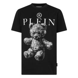 Philipp Plein Herren T-Shirt "Teddy Mit Schmucksteinen", schwarz, Gr. M, Stoff: 100% Baumwolle, Shirts