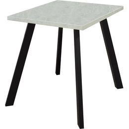 M&auml;usbacher Bistrotisch M&Auml;USBACHER, B:70cm H:75cm T:70cmkeramik optik wei&szlig;, schwarz matt, keramik optik wei&szlig;, Tische, "Big Bistro Metall", Eckige Platte BHT