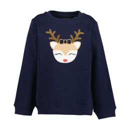 Blue Seven M&auml;dchen Sweater "Sweatshirt Christmas", blau, Gr. 104, 100% Baumwolle, Sweatshirts