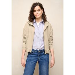 Damen Sweatjacke, beige, Gr. 46, STREET ONE STUDIO, unifarben, Sweatware, 48% Polyester, 45% Modal, 7% Elasthan, Sweatjacken, mit Kapuze