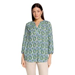 Cartoon Damen Schlupfbluse "Damen mit Muster", gr&uuml;n, Gr. 36, Obermaterial: 100% Viskose, Blusen