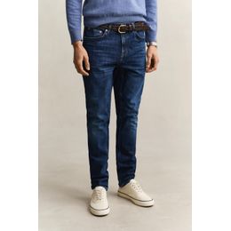 Gant Herren Slim-fit-Jeansmid blau worn in, Gr. 31, Denim/Jeans, Obermaterial: 97% Baumwolle, 2% Polyester, 1% Elasthan, Jeans