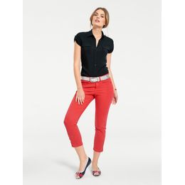 Heine Damen Hemdbluse, schwarz, Gr. 34, unifarben, 80% Viskose, 20% Baumwolle, Blusen