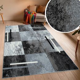 Teppich OTTO HOME, B:200cm H:9mm L:300cm, grau, Kunstfaser, Wohnzimmer, Teppiche, "Cube, Karo Muster mit 3D-Design", Kasten, geometrisch, Patchwork,