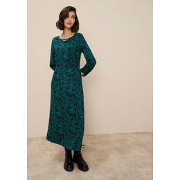 Tamaris Damen Maxikleid "aus elastischer Viskosemischung, taillierte Passform", gr&uuml;n, Gr. 44, gemustert, Jersey, Obermaterial: 95% Viskose, 5%