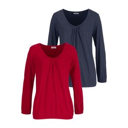Flashlights Damen Langarmshirt, bunt, Basic, Gr. 36, clean, unifarben, Jersey, Obermaterial: 95% Viskose, 5% Elasthan, Shirts, figurbetonter Schnitt,