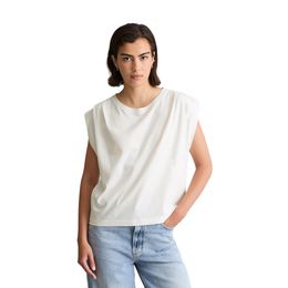 Marc O'Polo Damen Shirttop, wei&szlig;, Gr. XL, MARC O'POLO DENIM, Jersey, Obermaterial: 100% Baumwolle, Tops