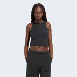 Damen Tanktop "W AK SL RIB TNK", schwarz, Gr. XL, adidas Sportswear, Obermaterial: 46% Baumwolle, 45% Viskose, 9% Elasthan, Tops, mit sportlichem