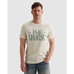 PME-Legend PME LEGEND Herren T-Shirt "Short sleeve r-neck big print", beige, Gr. M, bedruckt, Jersey, Obermaterial: 100% Baumwolle, Shirts, Regular Fit,